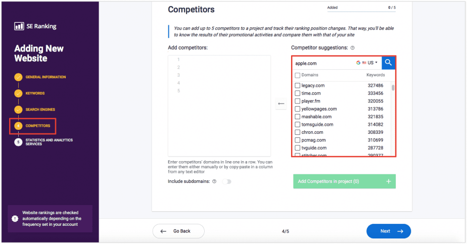 Tracking Competitor Activities with SE Ranking