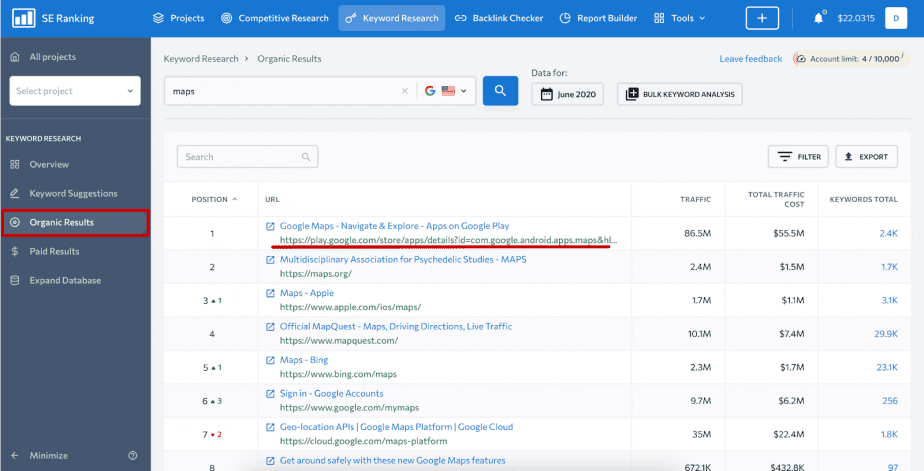 Introducing Historical Data in SE Ranking