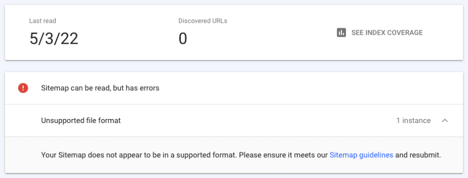 Resolving sitemap errors for better crawling and indexing