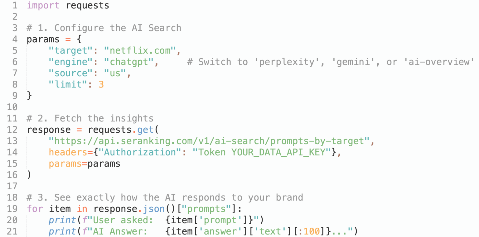 Data API - SE Ranking API Documentation