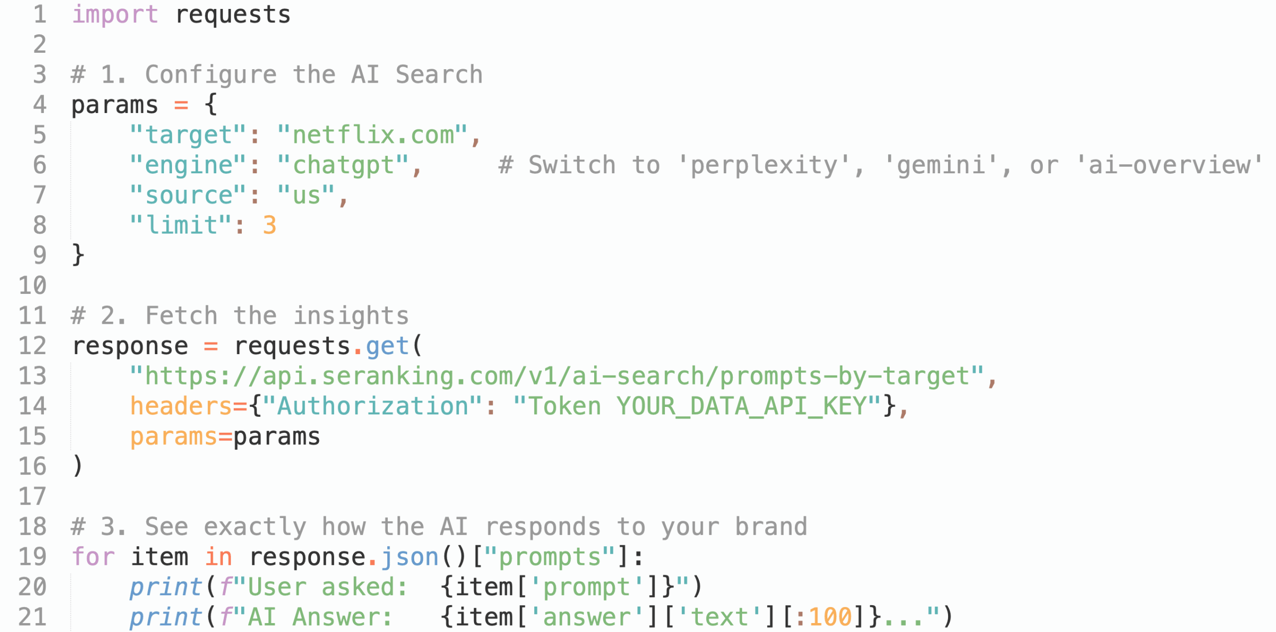 Data API Data API - SE Ranking API Documentation